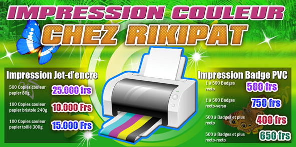 IMPRESSION COULEUR KDO CHEZ RIKIPAT - Annonces - Educarriere.ci