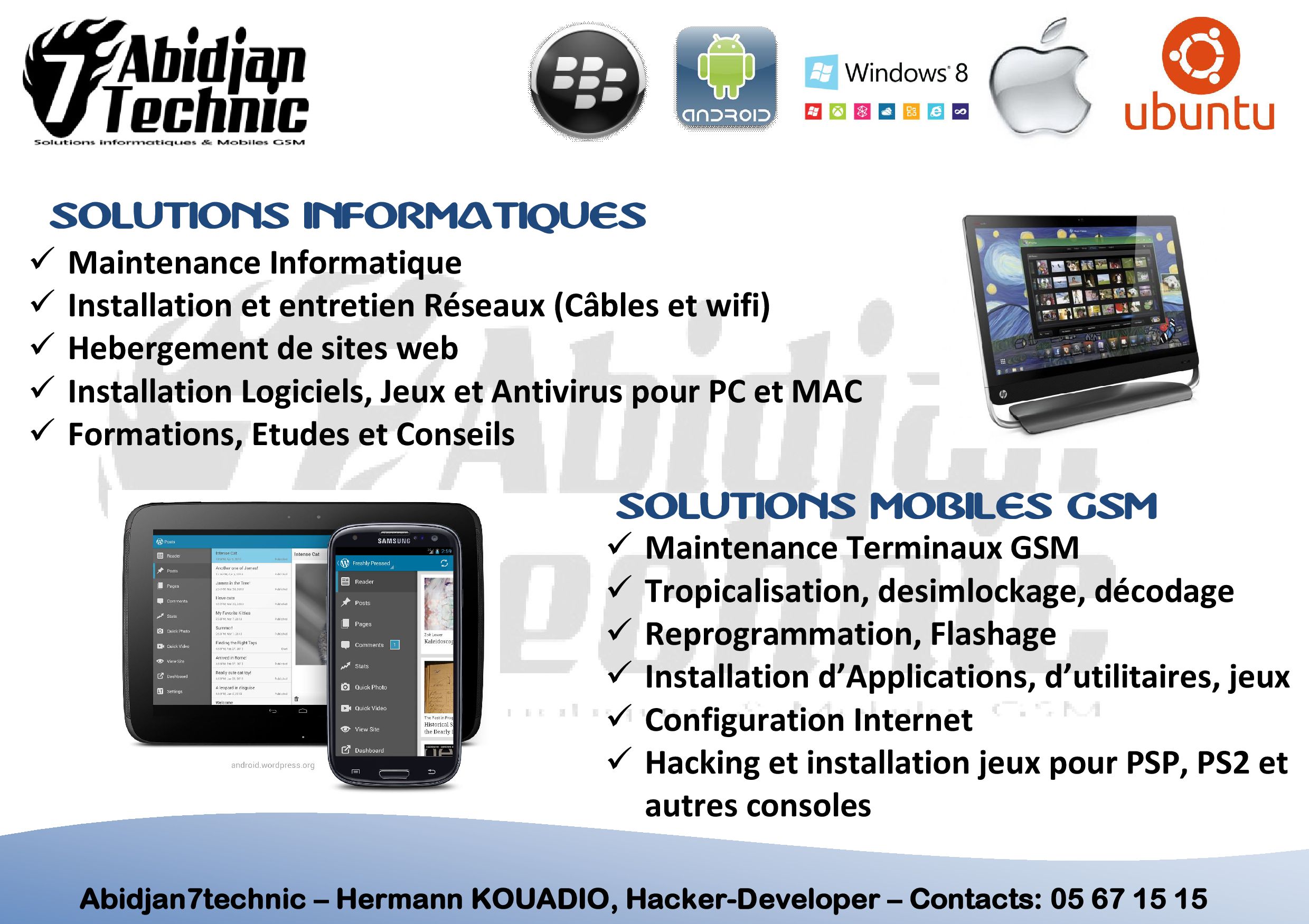 Solutions Informatiques et Mobiles GSM - Annonces - Educarriere.ci